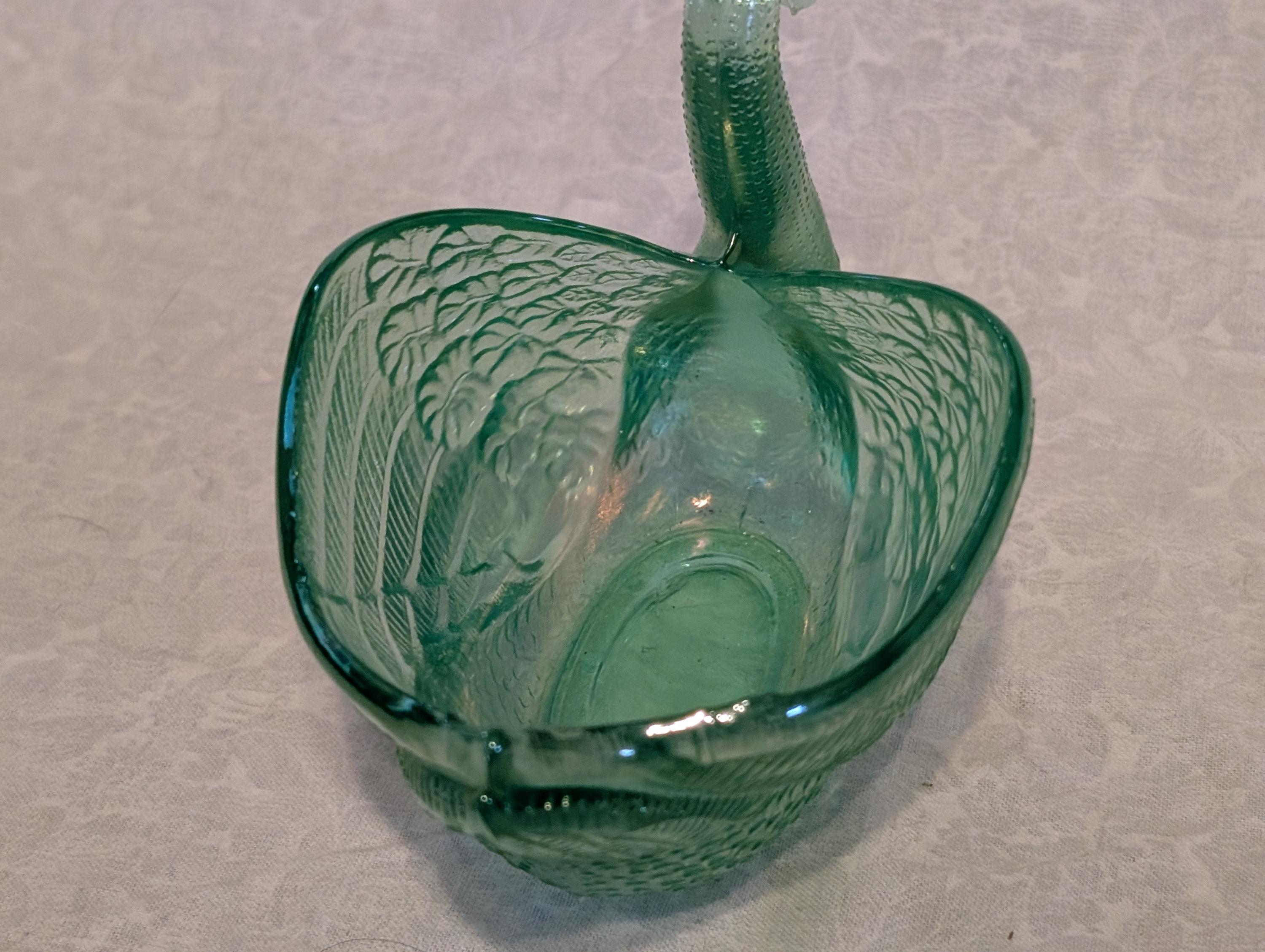 Fenton Glass Pre Logo Iridescent Uranium Swan - Etsy