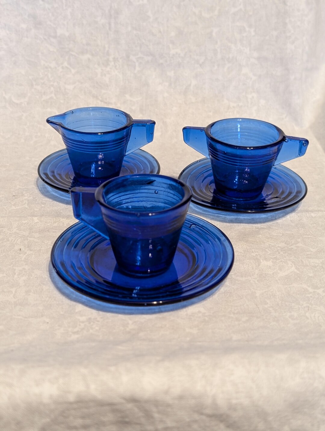 Akro Agate Cobalt Blue Mini Tea Set (partial) - Etsy