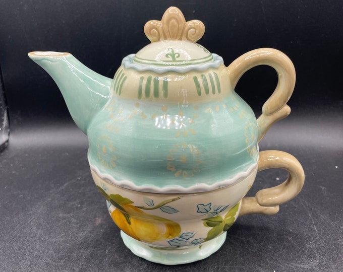 Tracy Porter Hand Painted Vintage Stackable Fruit and Floral Teapot - Etsy