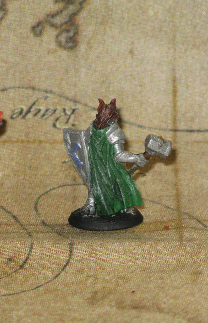 Tiefling Cleric (male; Hammer, Shield) - Hand Painted D&d/pathfinder ...