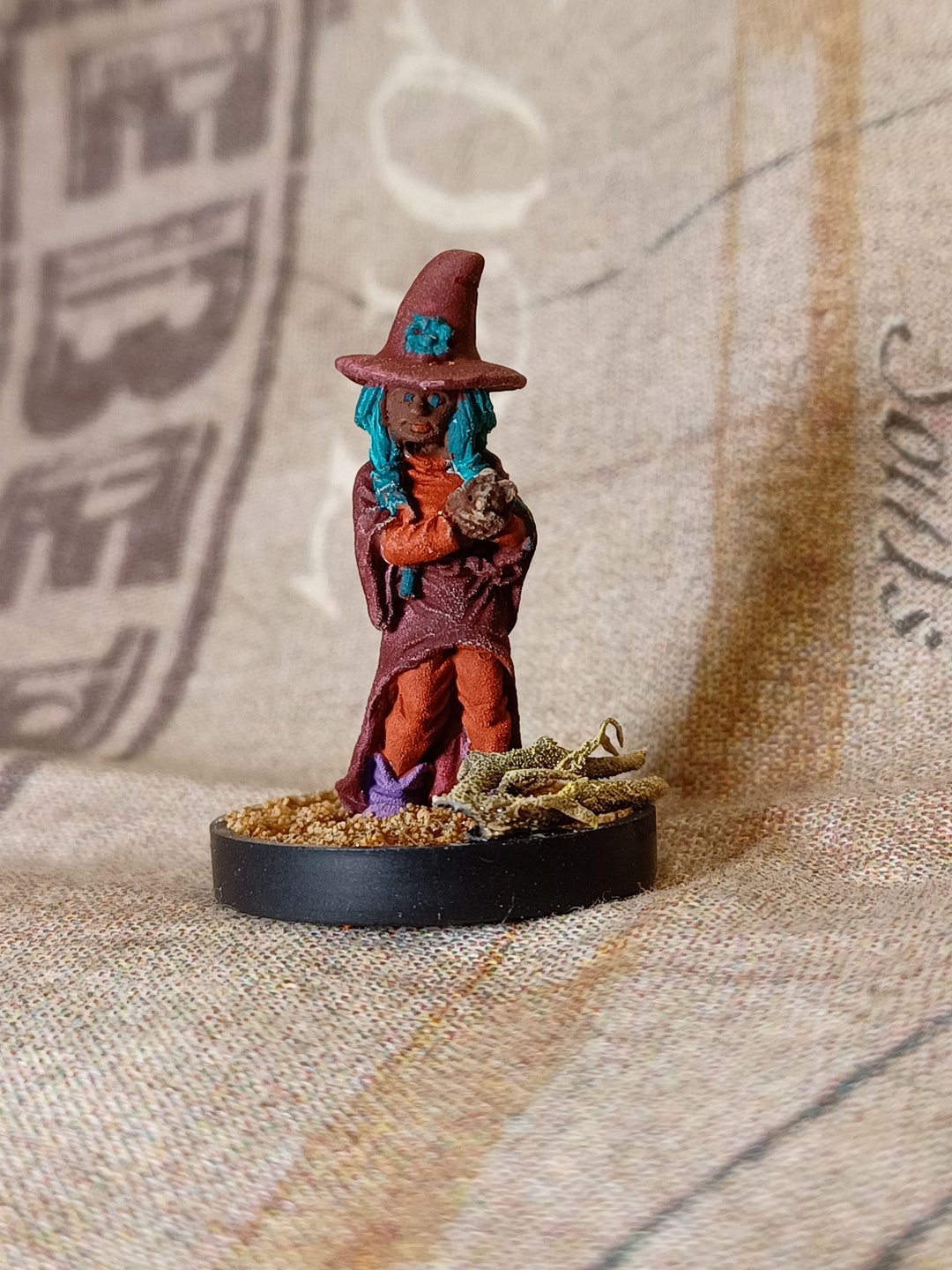 Witch/wizard (maroon Robe W/ Familiar)- Hand Painted D&d/pathfinder ...