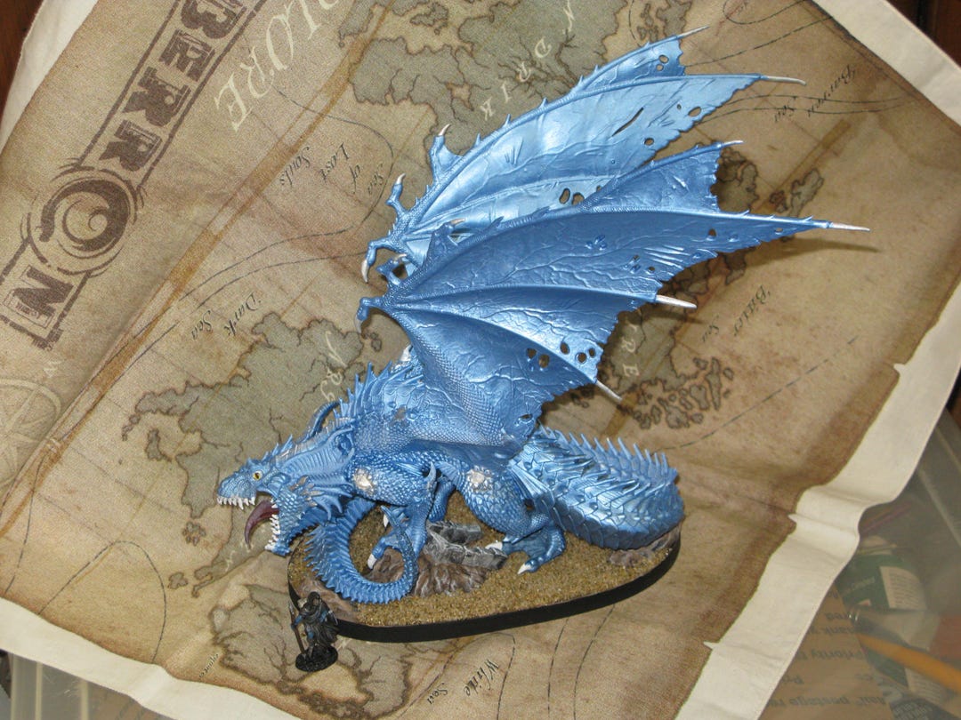 Colossal Platinum Dragon - Bahamut - Hand Painted D&d/pathfinder/ttrpg ...