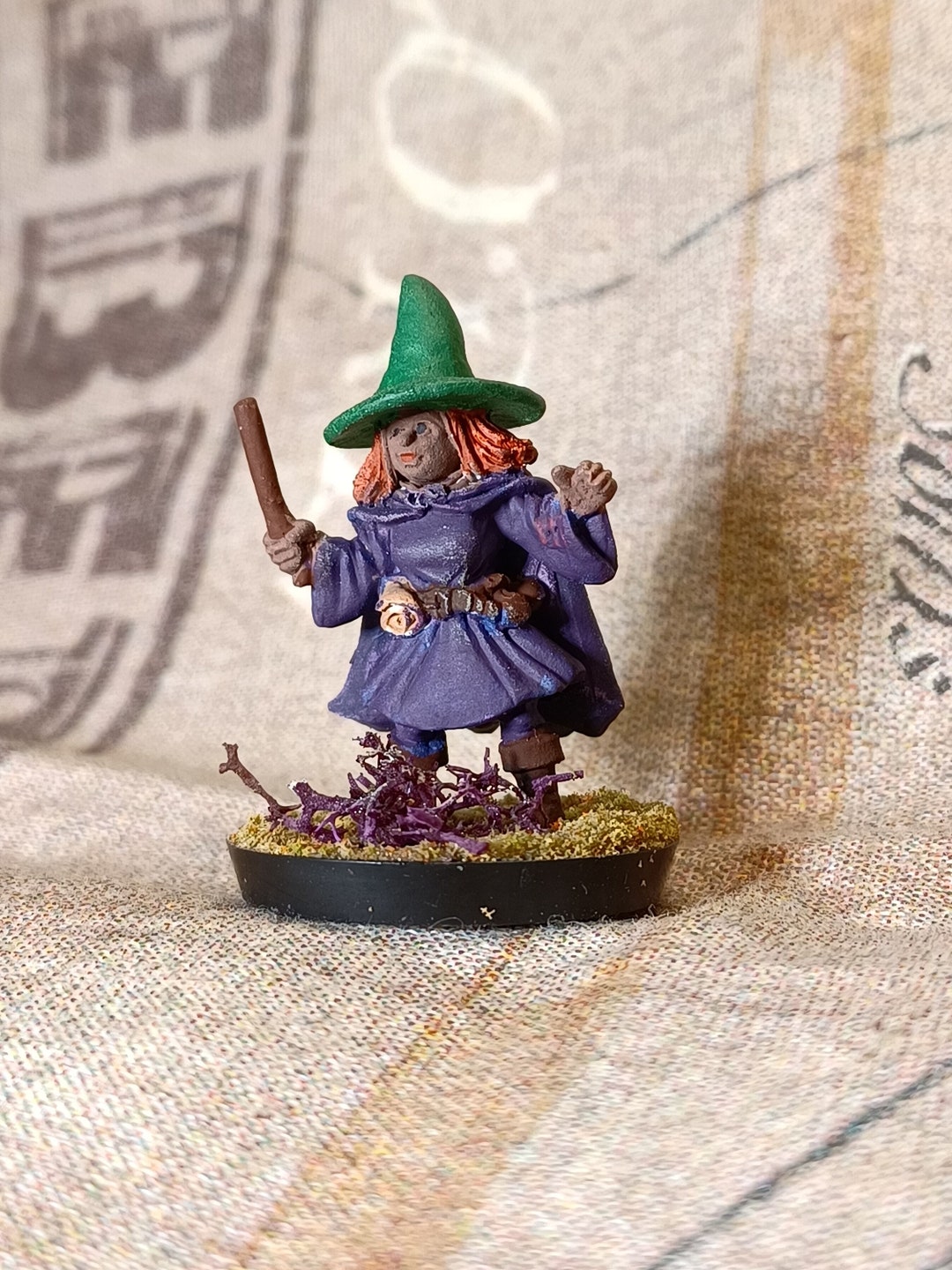Witch/wizard (purple Robe W/ Wand)- Hand Painted D&d/pathfinder/ttrpg ...