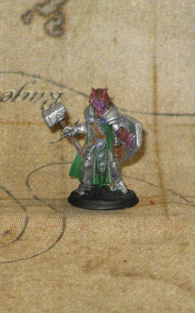 Tiefling Cleric (male; Hammer, Shield) - Hand Painted D&d/pathfinder ...