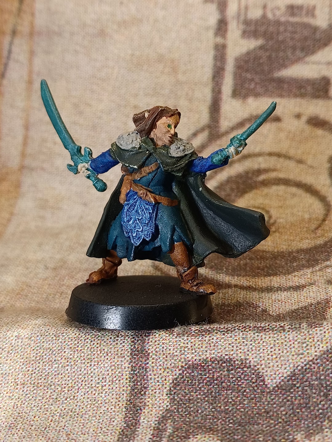 Elf Fighter/warrior (with Magic/ Psionic Swords) - Hand Painted D&d ...