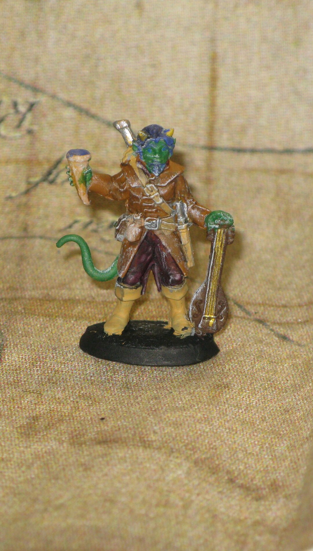 Tiefling Bard male Lute, Drinking Horn Hand Painted D&d/pathfinder ...