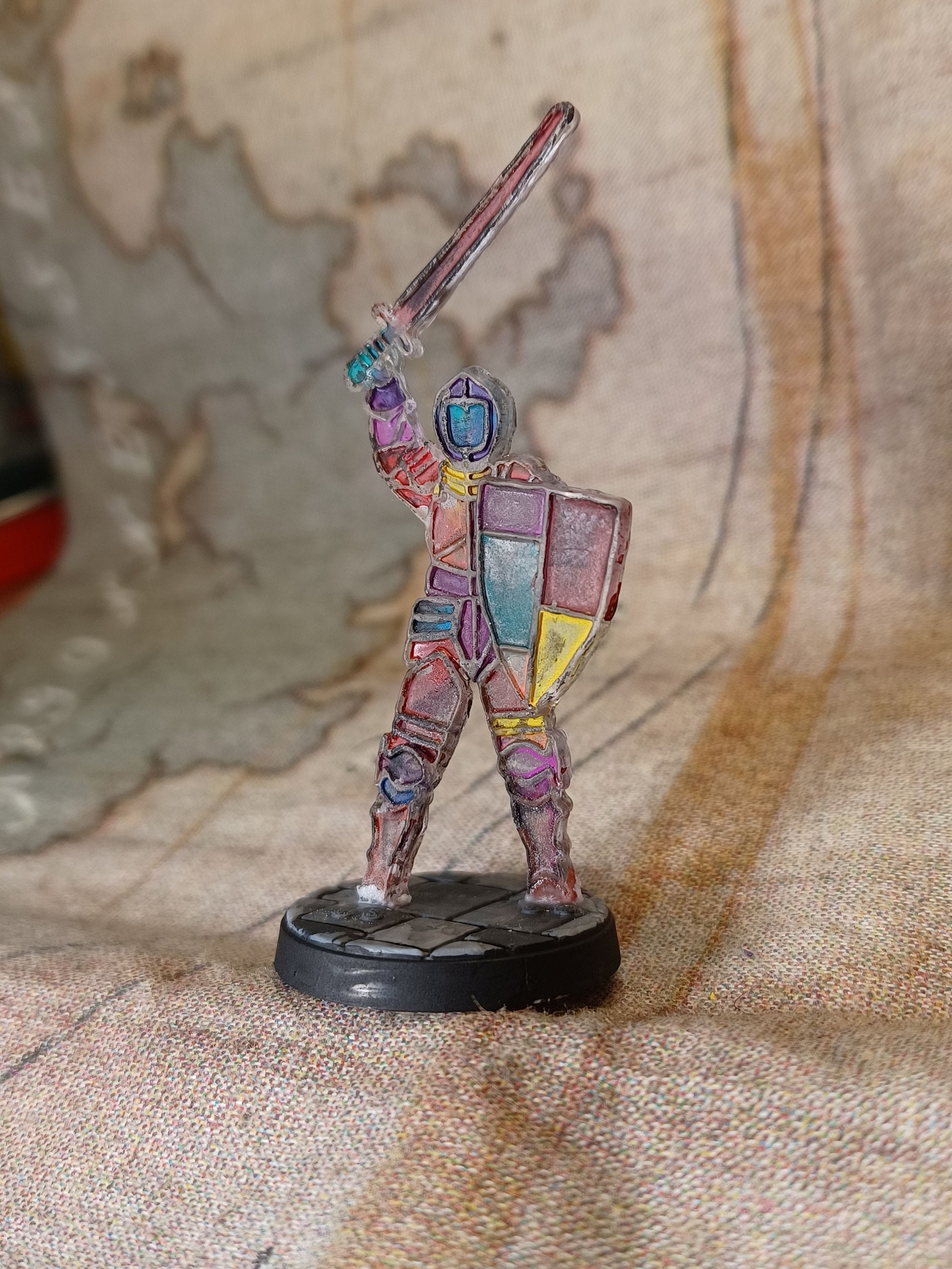 Stained Glass Golem Hand Painted D&d/pathfinder/ttrpg Miniature reaper ...