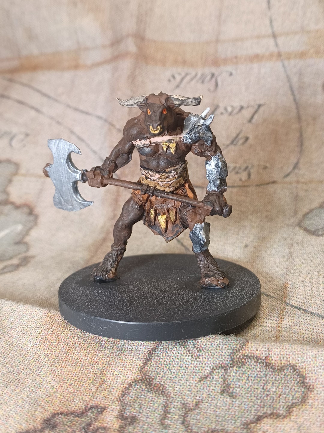 Minotaur -(great Axe) Hand Painted D&d/pathfinder/ttrpg Miniature ...