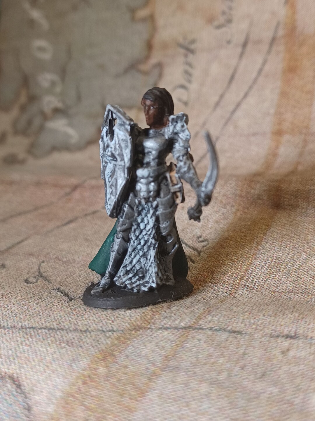 Fighter female, Sword and Shield Hand Painted D&d/pathfinder/ttrpg ...