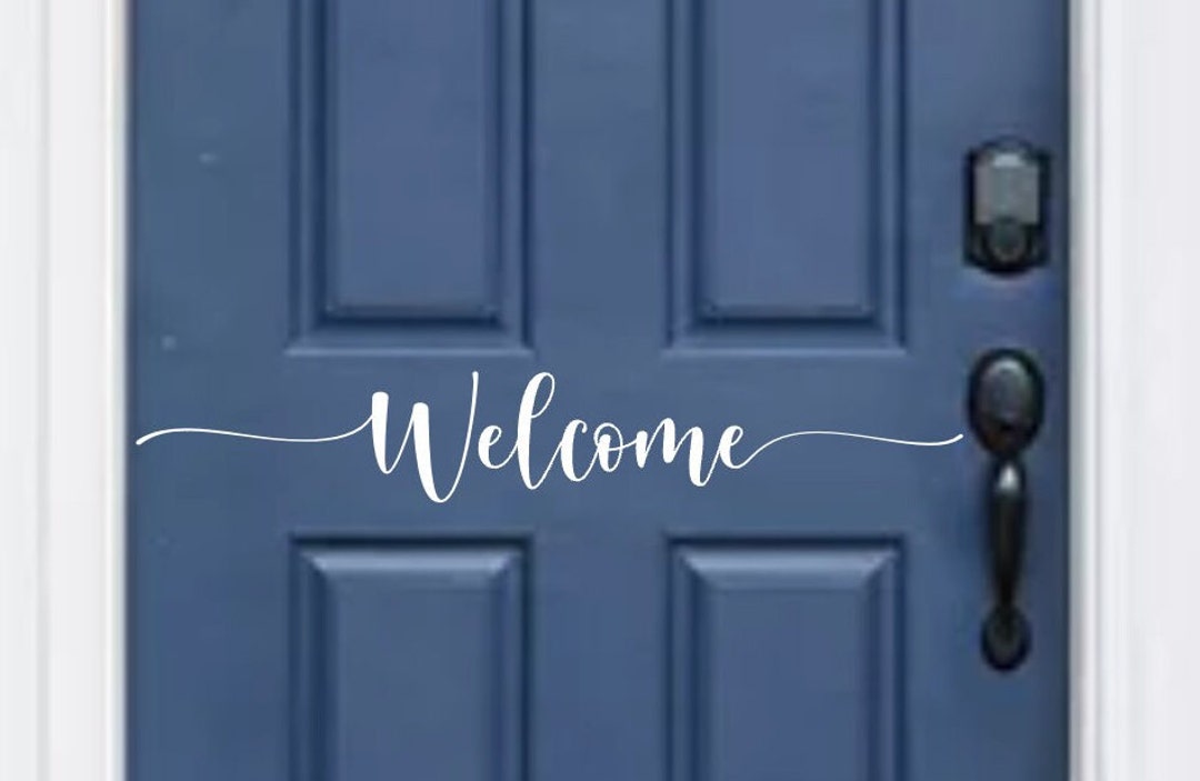 Welcome Front Door Decal Welcome Wall Decal Home Décor Front Door Decal ...
