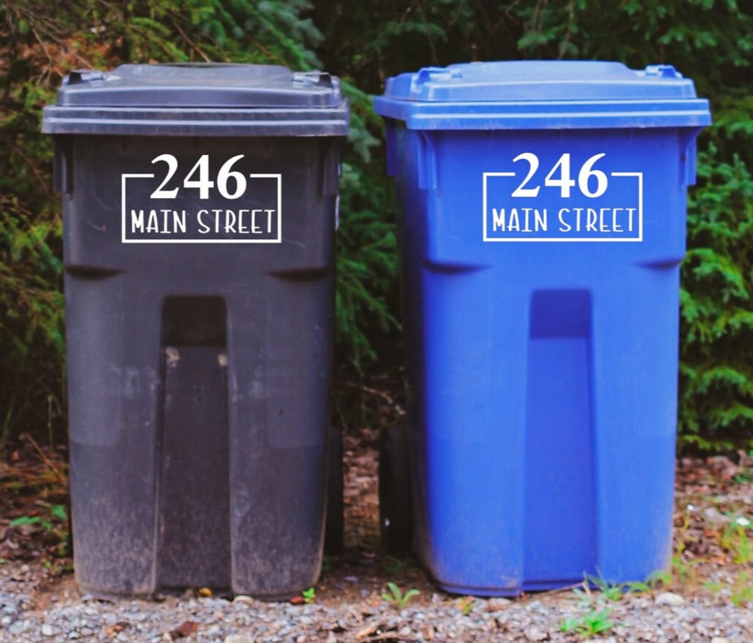 Trash Can Decal | Address Garbage Can Sticker | Trash Bin Outdoor Label ...