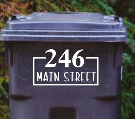 Trash Can Decal | Address Garbage Can Sticker | Trash Bin Outdoor Label ...