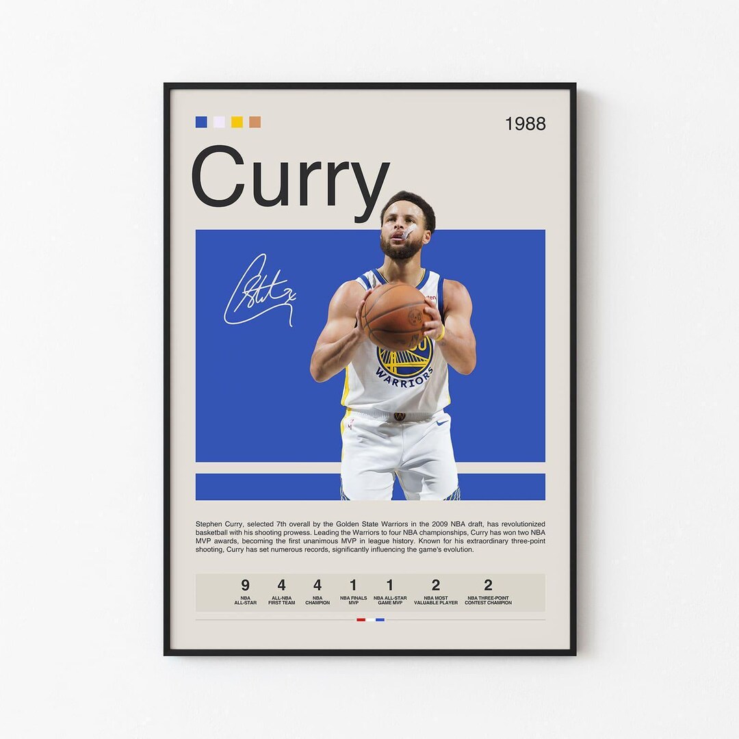 Steph Curry Poster Golden State Warriors,nba Poster, Sports Poster, Mid ...