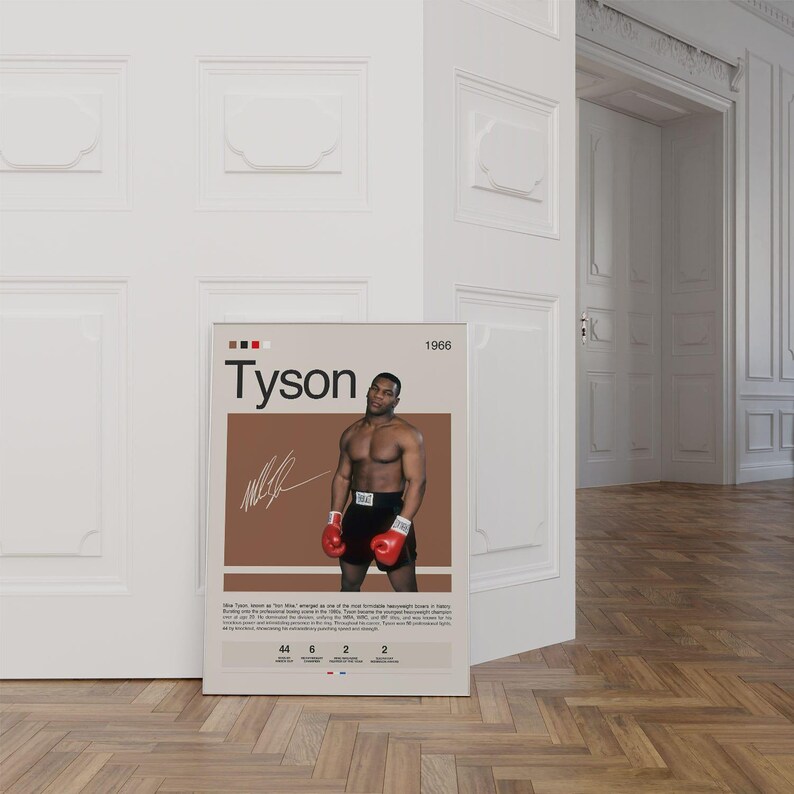 Mike Tyson Poster, Boxing Poster, Sports Poster, Boxing Wall Art, Mid ...