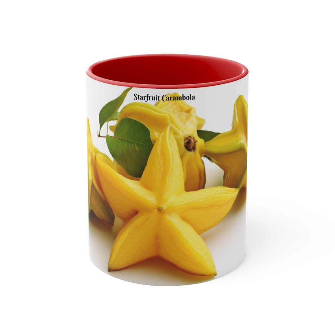 Starfruit Carambola Mug - Vibrant Tropical Fruit Design, Perfect Gift ...