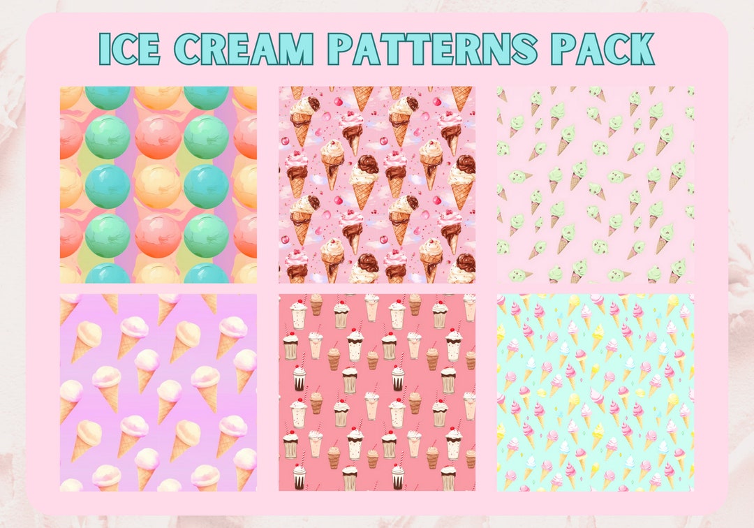 21 Ice Cream and Popsicle Sweet Treats Pattern Pack - Digital Download ...
