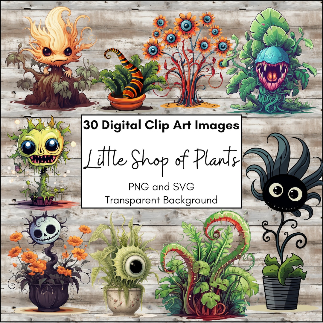 Digital Clipart Bundle Fantasy Carnivorous Houseplant Images, Cute ...