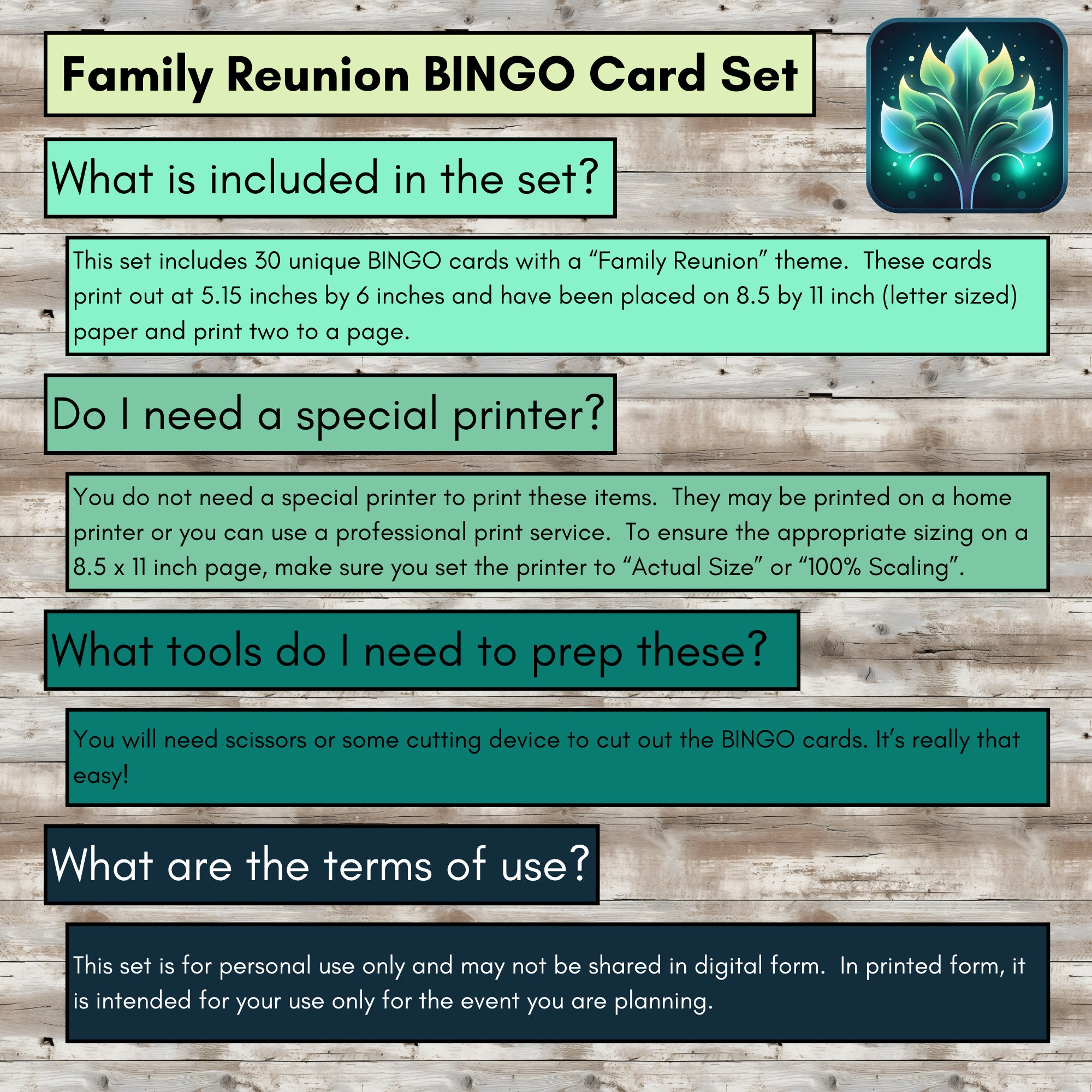 Fun Scavenger Hunt Bingo Game for Family Reunion, Immediate Download ...