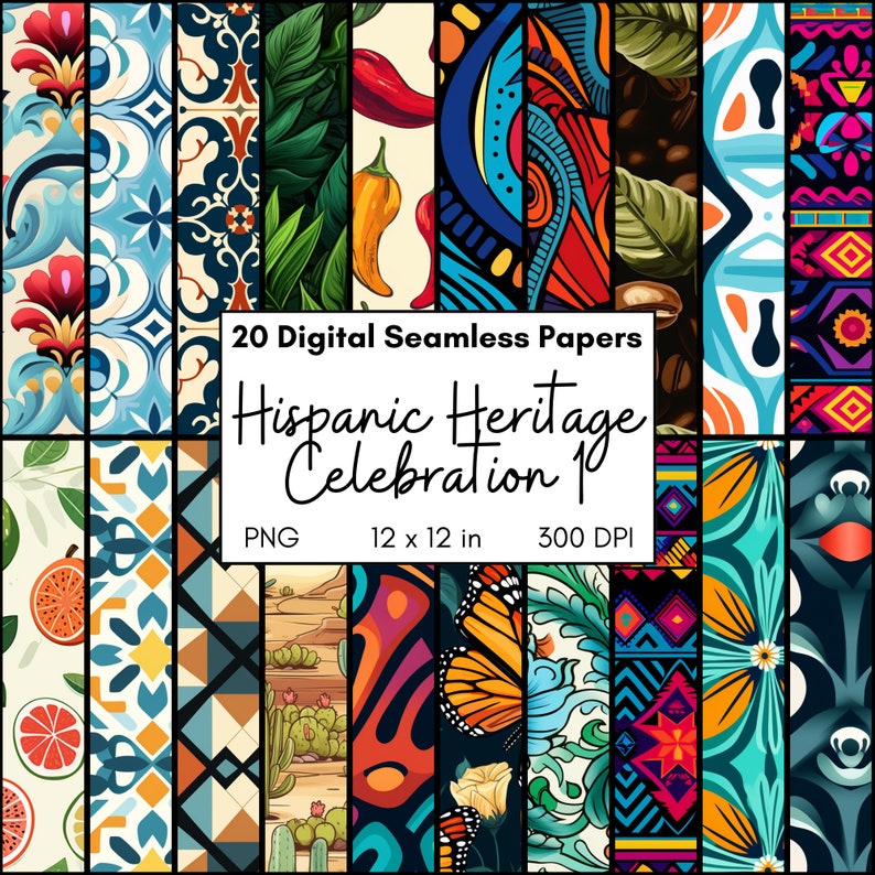 Digital Paper Hispanic Heritage Celebration, National Hispanic Heritage ...