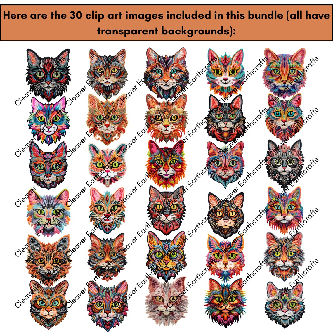 Embroidered Cats Digital Clipart Pack, Realistic Needlecraft Texture ...