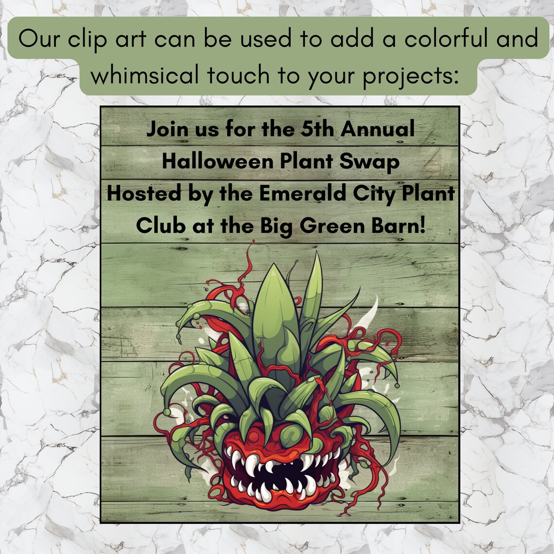 Digital Clipart Bundle Fantasy Carnivorous Houseplant Images, Cute ...