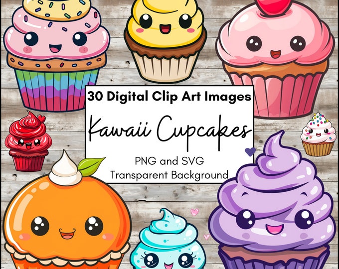 Digital Clip Art Set and Digital Paper Cute Tea Party. Kawaii Clip Art ...