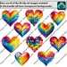 3D Rainbow Heart Digital Clip Art, Realistic Textures Puffy Hearts ...
