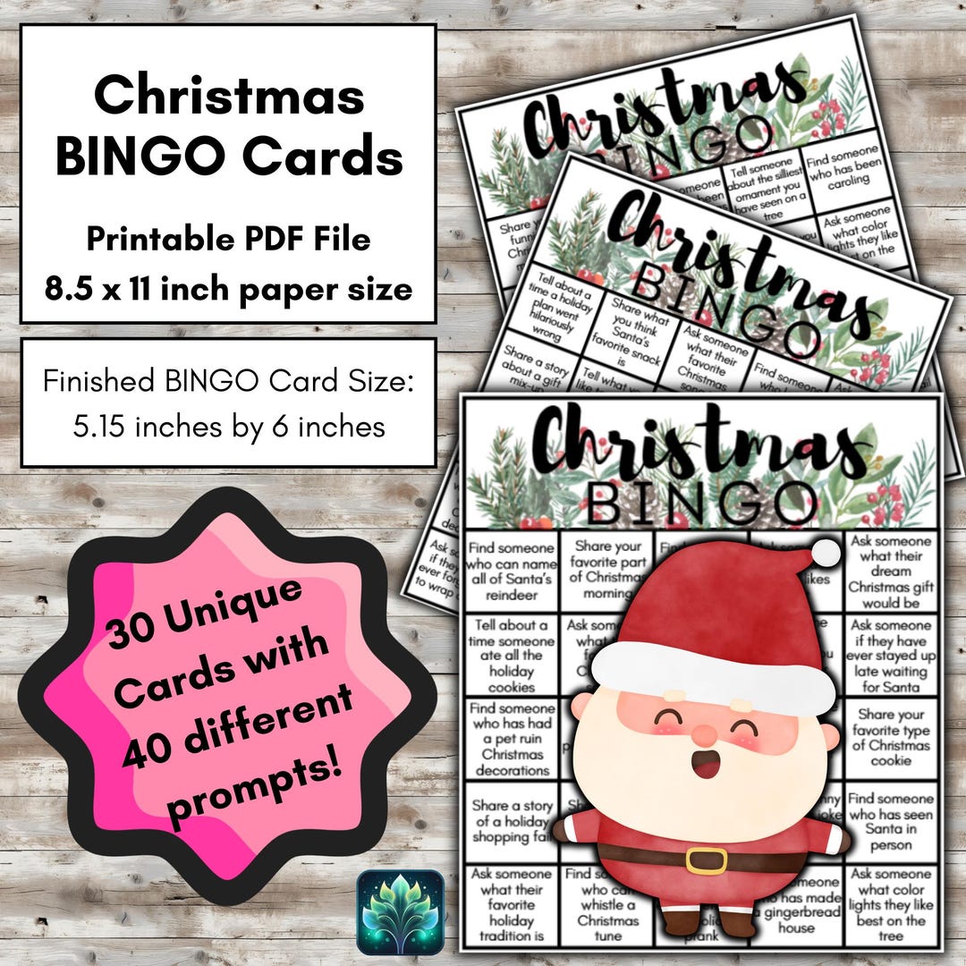 Fun Scavenger Hunt Bingo Game for Christmas Celebration, Immediate ...