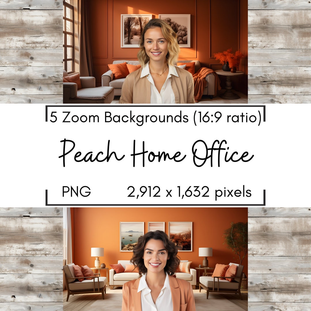 Peach Home Office Virtual Background Digital Video - Etsy UK