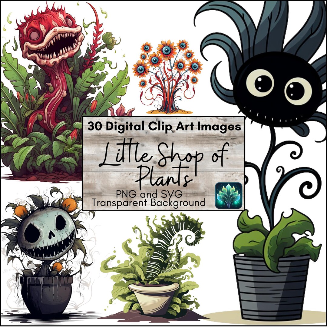 Digital Clipart Bundle Fantasy Carnivorous Houseplant Images, Cute ...
