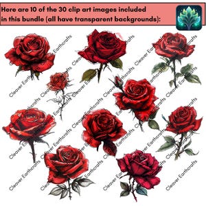 Red Rose Ink Sketches Clipart, Rough Punk Simple Silhouette, Printable ...