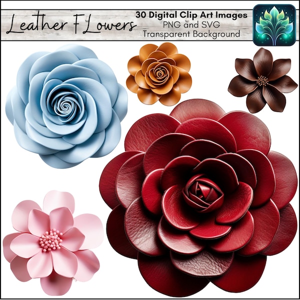 Leather Flower - Etsy