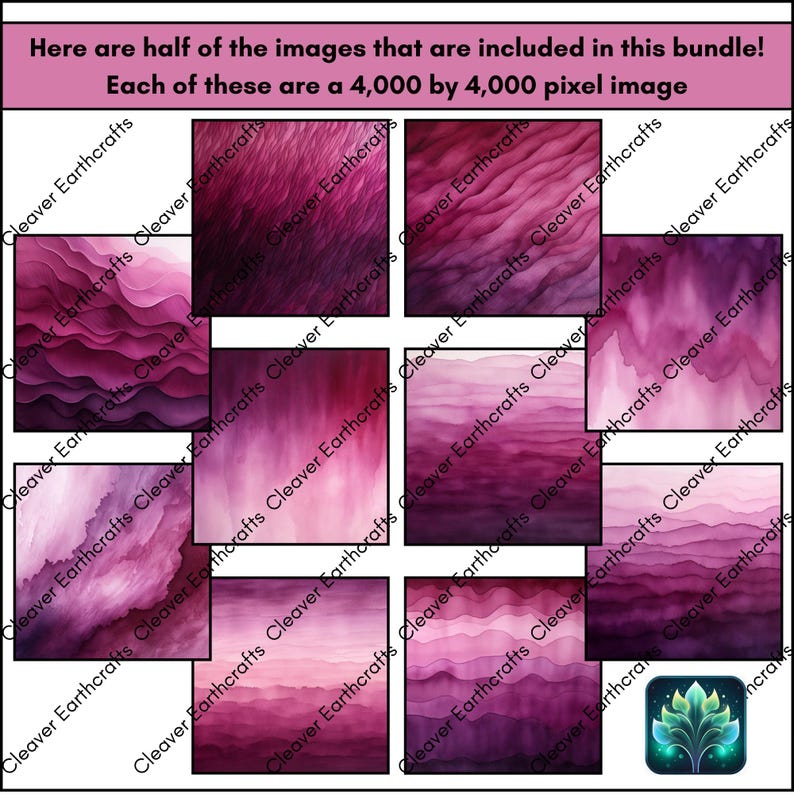 Deep Plum Watercolor Ombre Digital Pages Bundle, Fun Background Paper ...