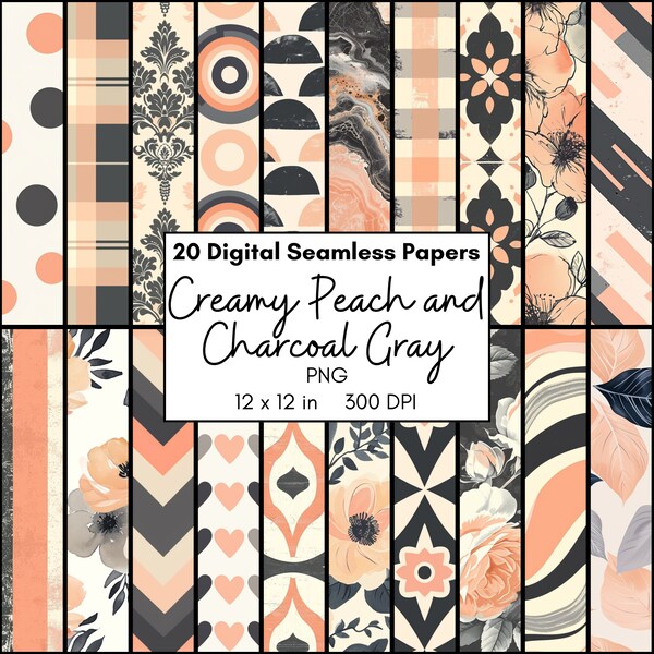 Gray and Peach - Etsy