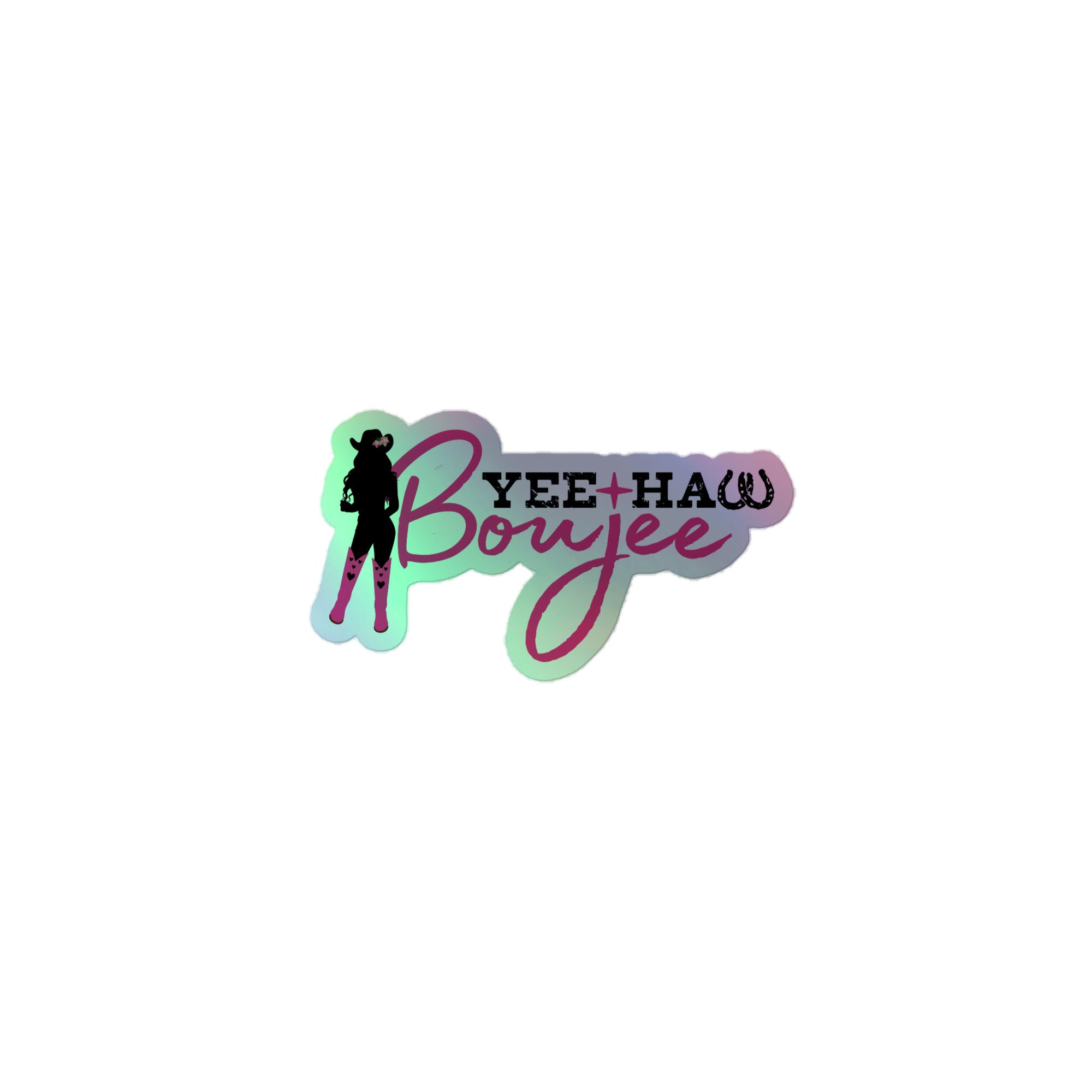 Yeehaw Boujee Holographic Stickers Car Window Sticker Bumper - Etsy