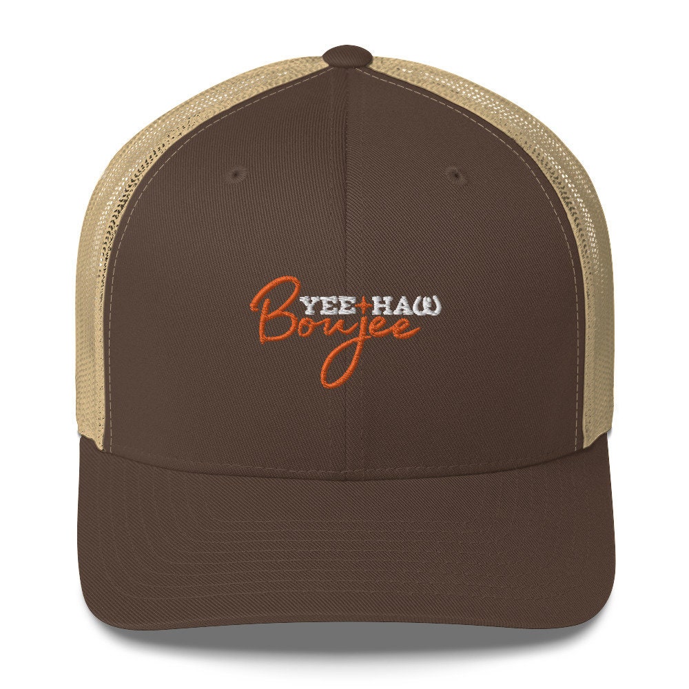 Yeehaw Boujee Leather Trucker Cap Country Hat Western Wear Etsy