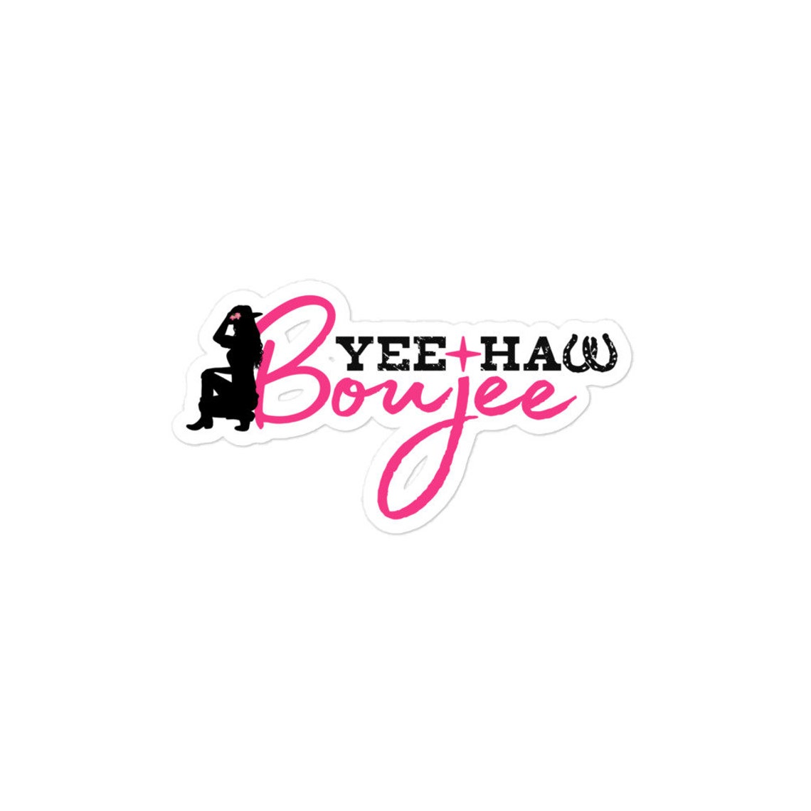 Yeehaw Boujee Bubble-free Stickers, Laptop Sticker, Car Window Sticker ...