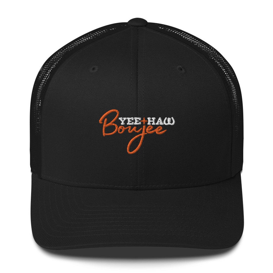 Yeehaw Boujee Leather Trucker Cap, Country Hat, Western Wear, Southern ...