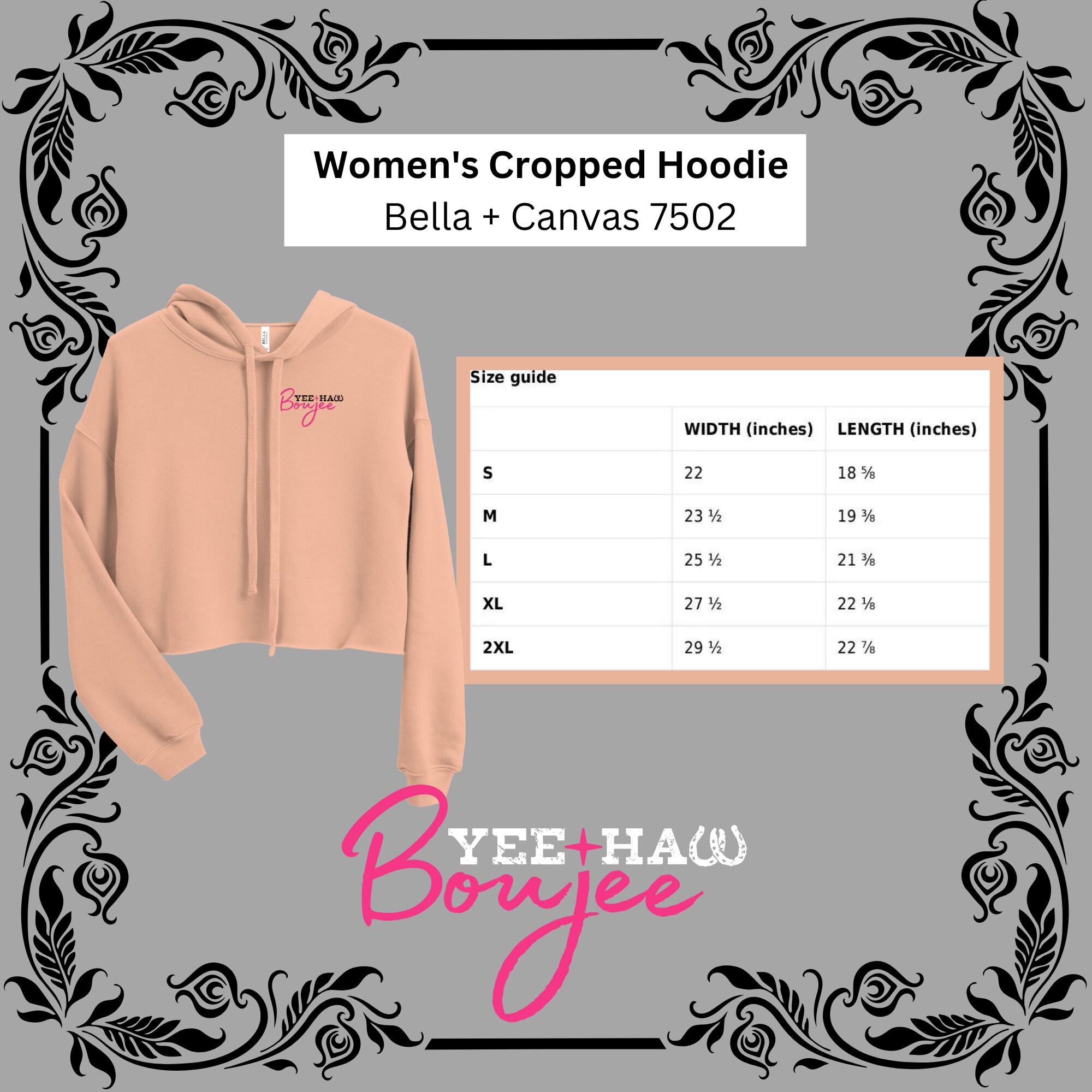 Yeehaw Boujee Crop Hoodie Country Western Crop Top Boujee Crop Top Western Wear Etsy