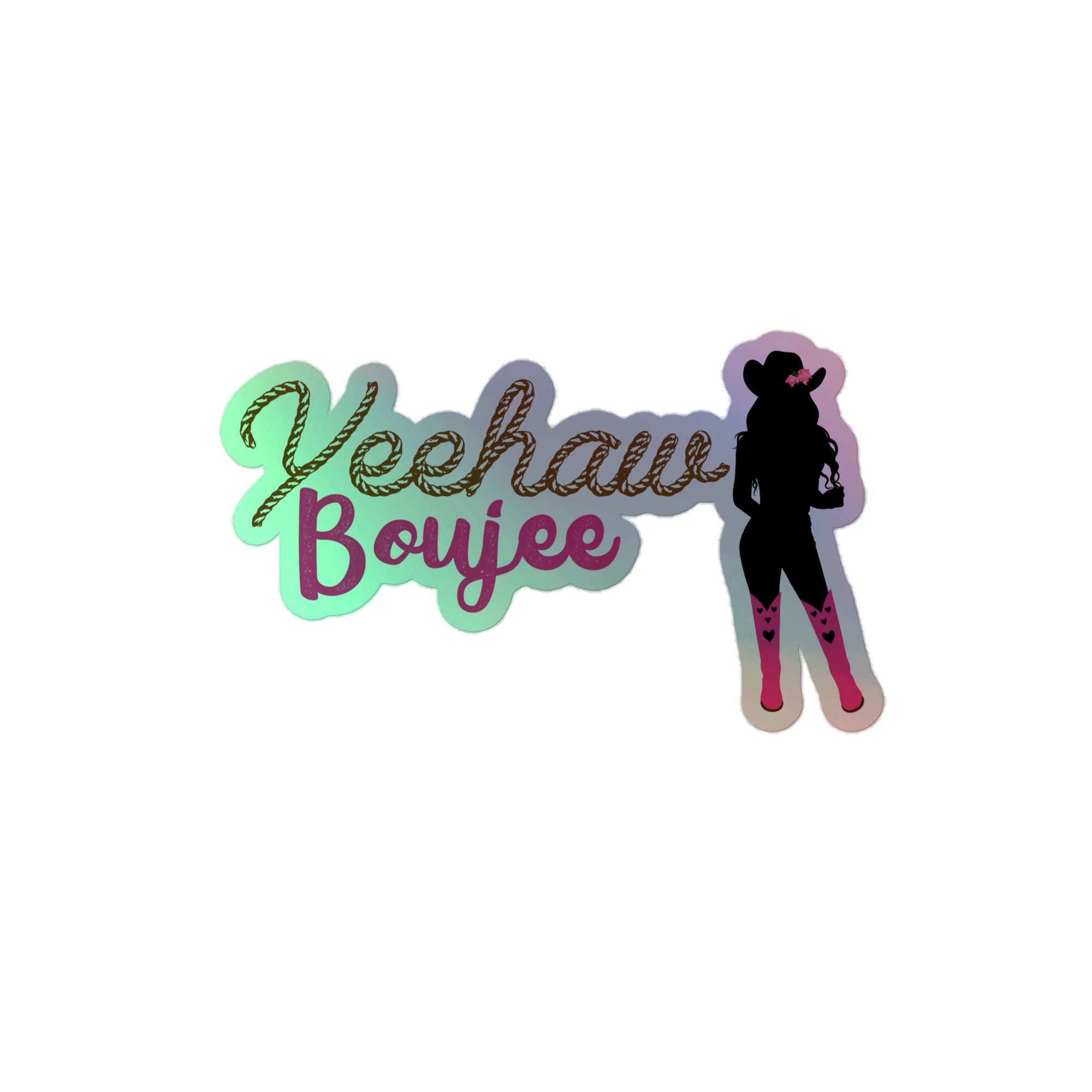 Yeehaw Boujee Holographic Stickers Car Window Sticker Bumper - Etsy