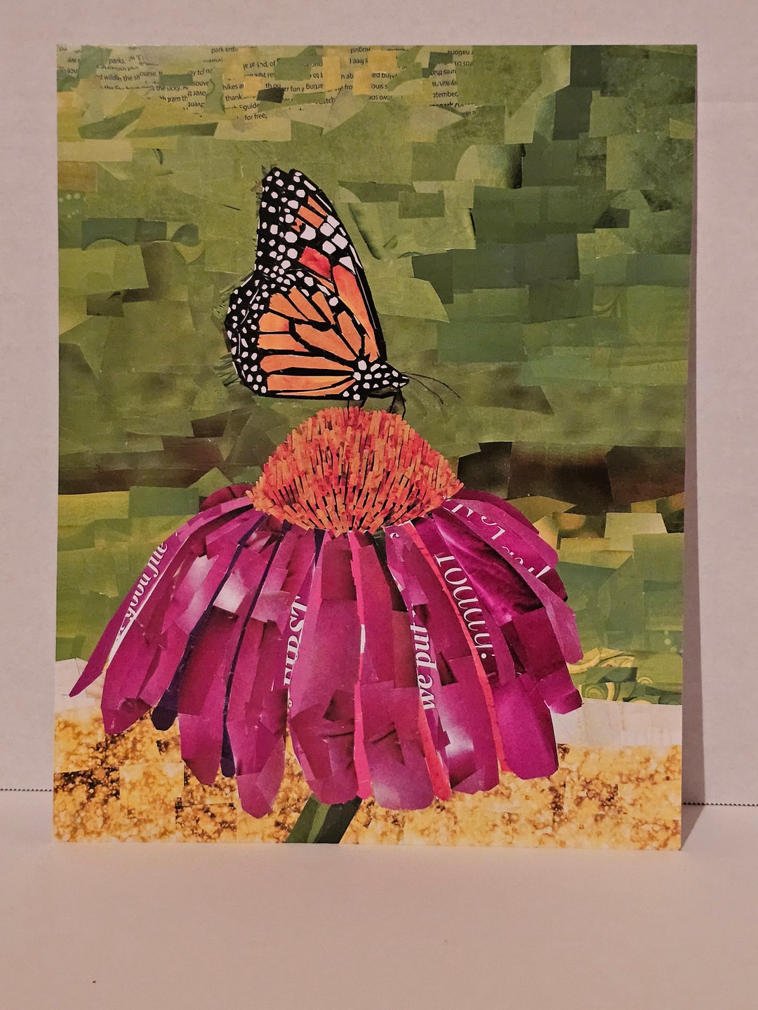 Paper Collage "monarch" Art Print - Etsy