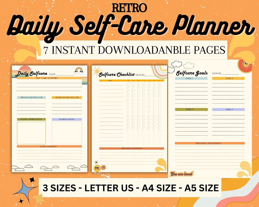 Daily Self-care Journal, Self-care Sheet, Positivity, Printable ...