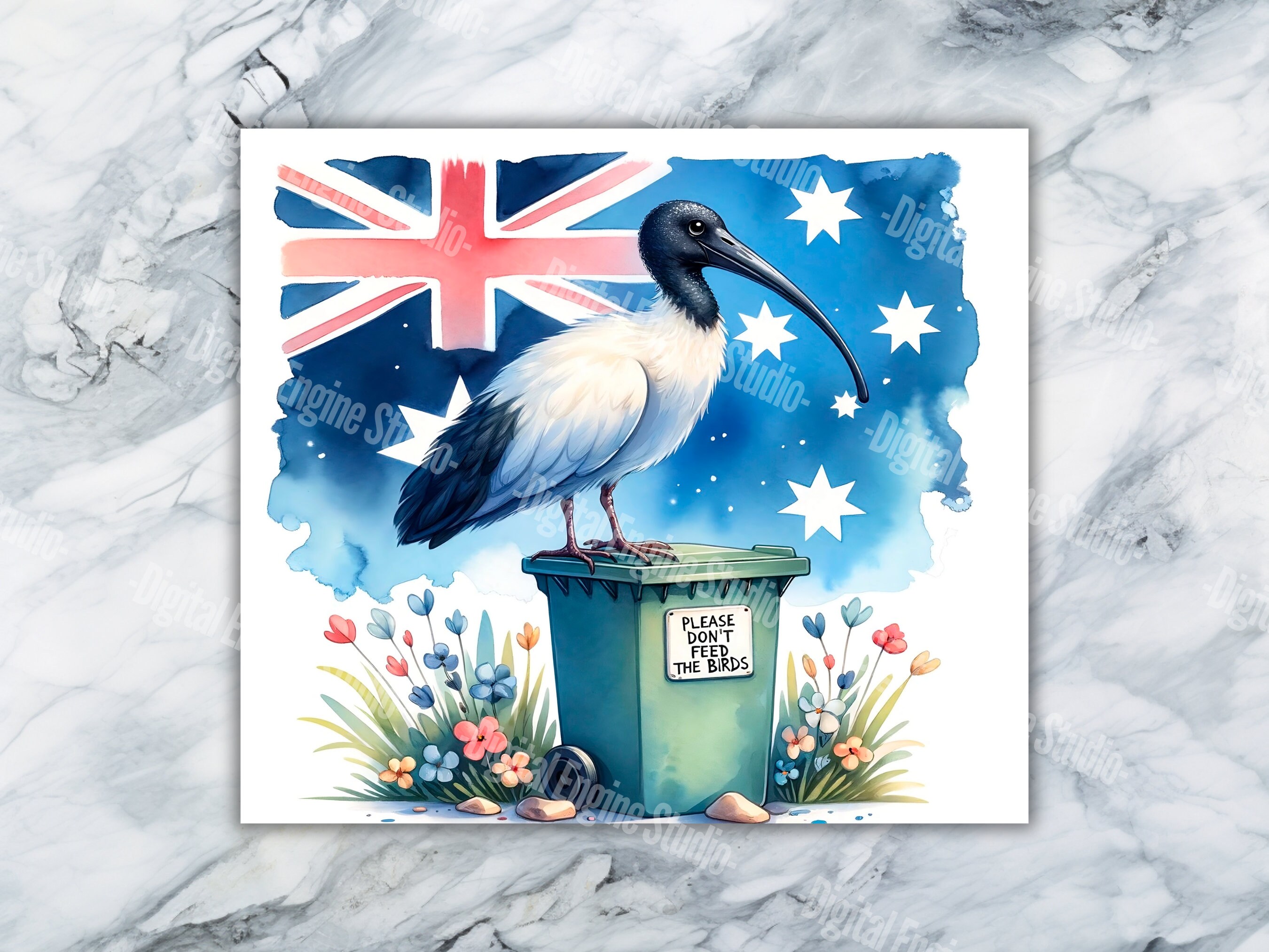 Australian Ibis Funny Tumbler Wrap 20 Oz Skinny Sublimation Design ...