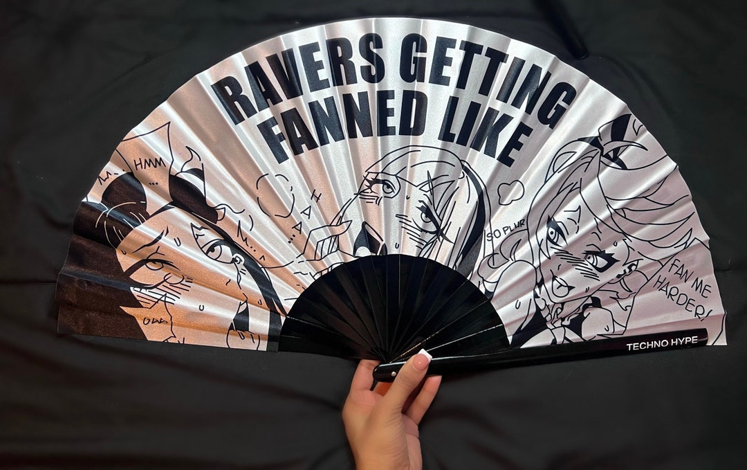 Anime Rave Fan With Holster: Bamboo Clacking Fan, Festival Accessory - Etsy