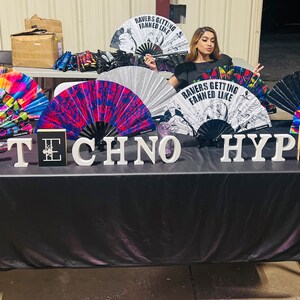 Disco Ball Rave Fan Rave Fan Rave Fan Holster Festival Fan Bamboo Clack ...