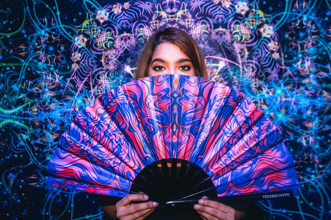 Psychedelic Rave Fan Rave Fan Rave Fan Holster Festival Fan Bamboo ...