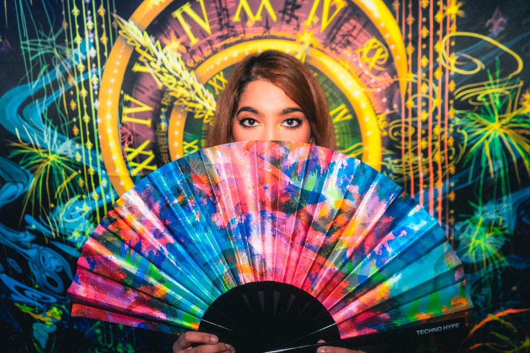 Fantasy Rave Fan Rave Fan Rave Fan Holster Festival Fan Bamboo Clack ...