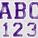 Varsity Distressed Alphabet Set Png, White & Purple Alphabet Set, Png ...