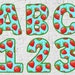 Strawberry Alphabet Digital Download, Strawberry Alphabet PNG Design ...