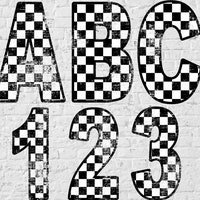 Checkered Alphabet Digital Download, PNG Design Digital Download ...